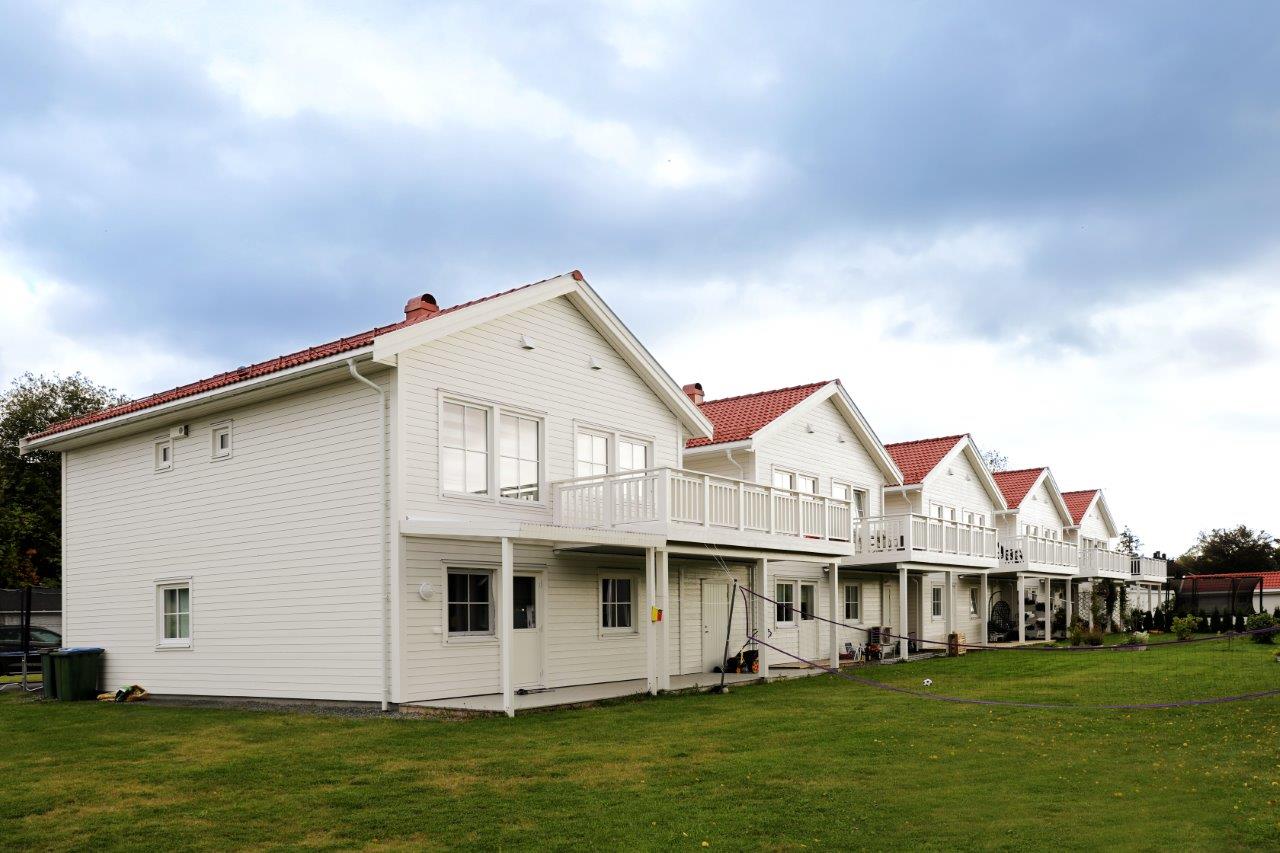 Träelement radhus i Levanger Norge - Timbeco Sweden