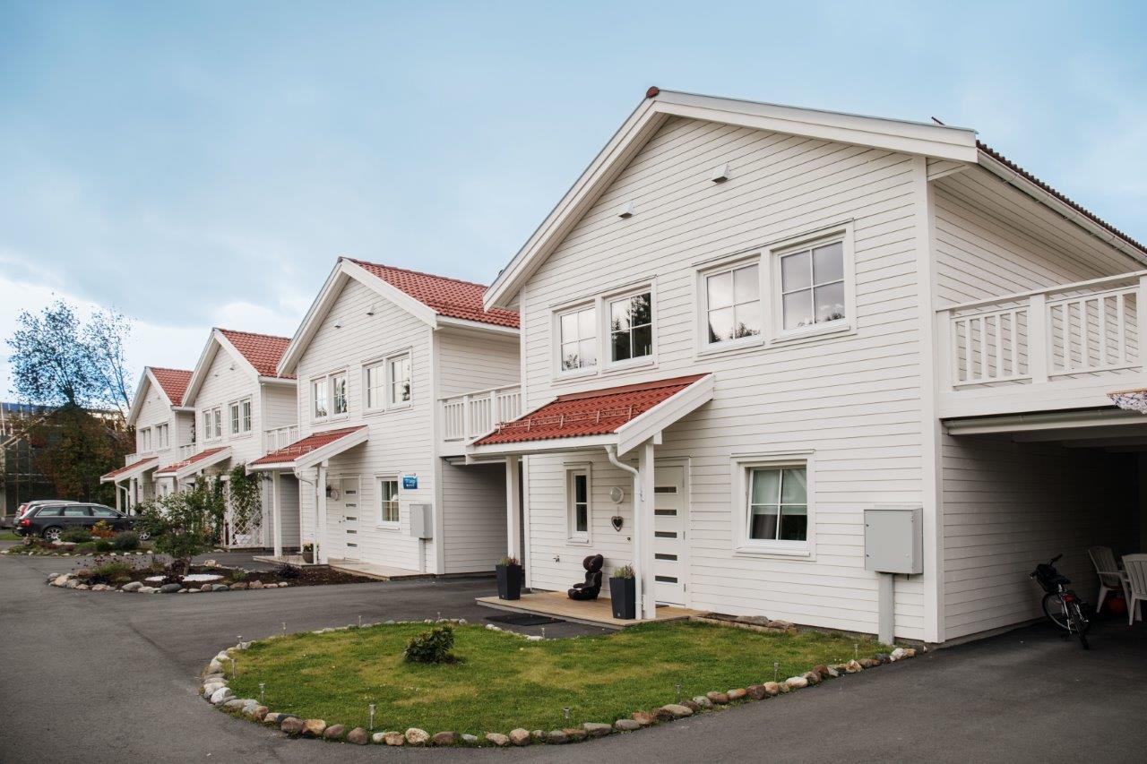 Träelement radhus i Levanger Norge - Timbeco Sweden